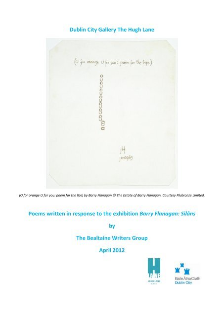 Poems written in resonse to Barry Flanagan - The Hugh Lane Gallery