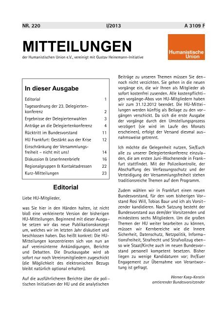 PDF-Ausgabe - Humanistische Union