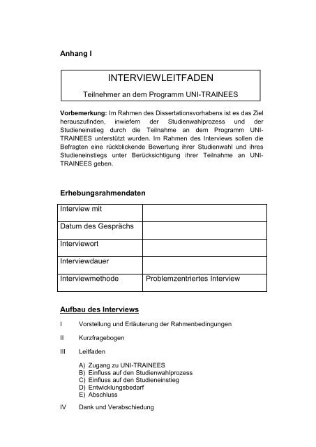 INTERVIEWLEITFADEN - bei DuEPublico