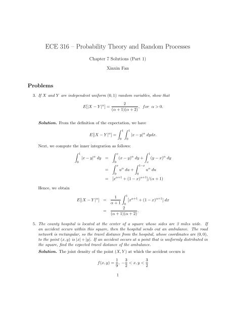 ECE 316 – Probability Theory and Random Processes