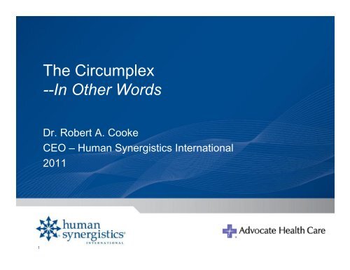 The Circumplex --In Other Words - Human Synergistics