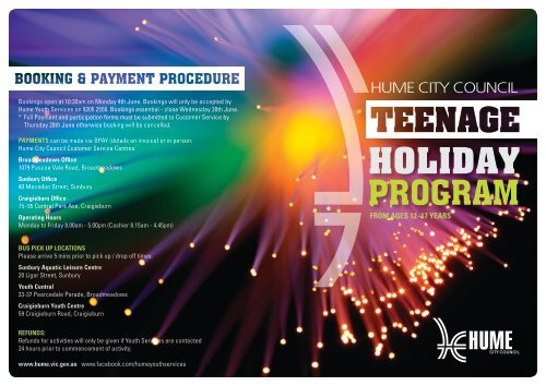 Holiday Program - Hume City Council