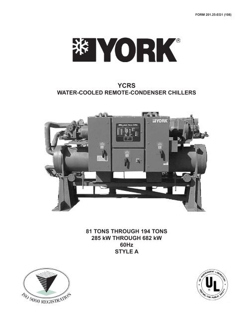 WATER-COOLED REMOTE-CONDENSER CHILLERS 81 TONS ...