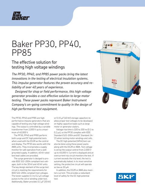Baker PP30, PP40, PP85