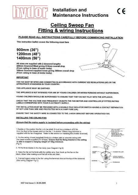 Installation and Wiring - Hydor