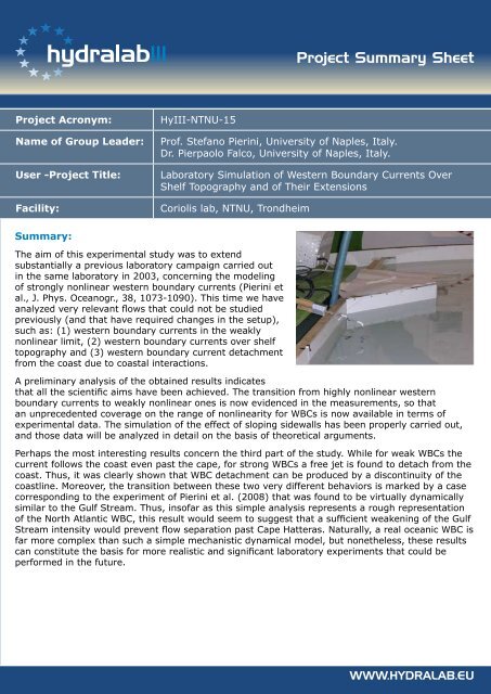 Project Summary Sheet