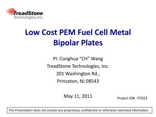 Low Cost PEM Fuel Cell Metal Bipolar Plates - DOE Hydrogen and ...