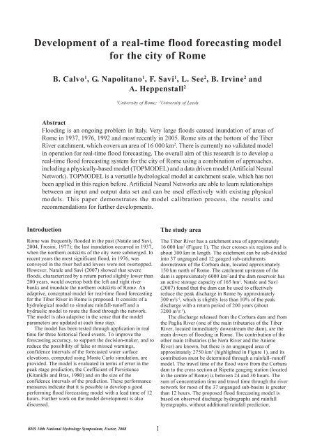 Development Of A Real Time Flood Forecasting Model For The City Of