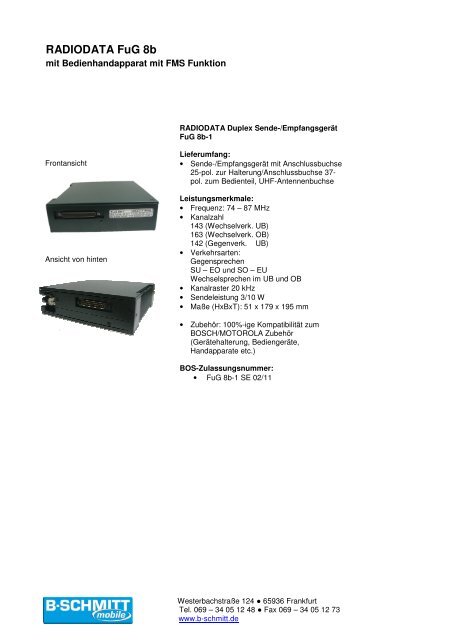 RADIODATA Fug 8b - B Schmitt