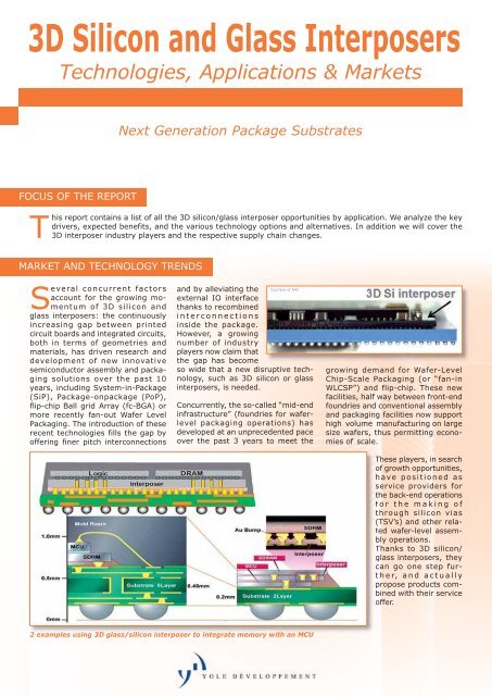 3D Silicon and Glass Interposers - I-Micronews