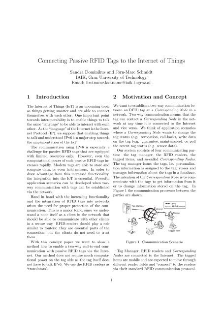 Connecting Passive RFID Tags to the Internet of Things