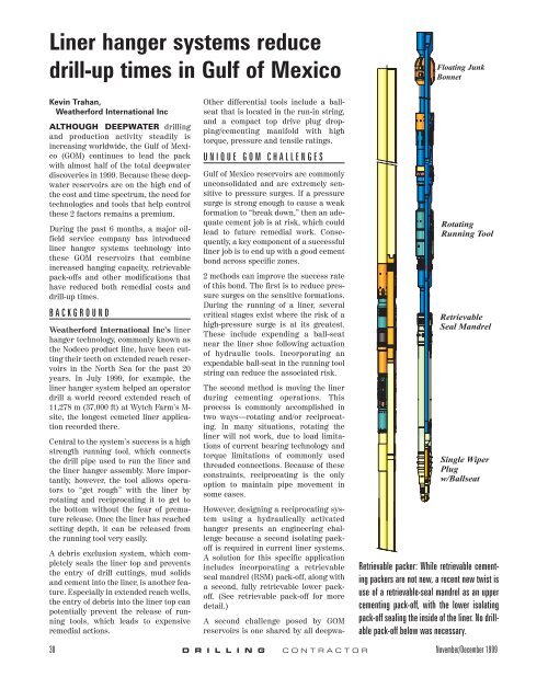 Liner hanger systems reduce drill-up times in Gulf of Mexico - IADC