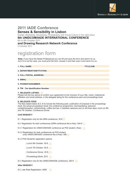 registration form - IADE