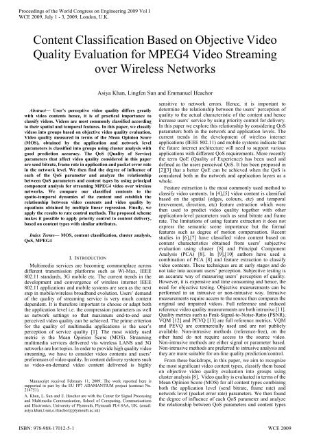 Content Classification Based on Objective Video Quality Evaluation ...