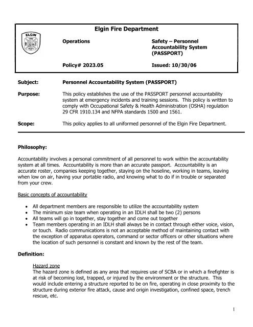 Personnel Accountability System