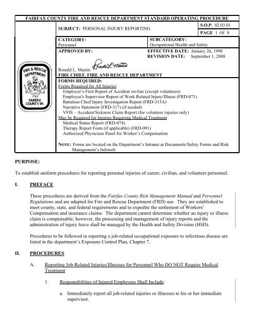 personal injury reporting - IAFF