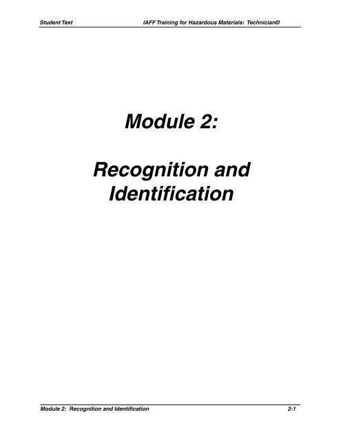 Module 2: Recognition and Identification - International Association ...
