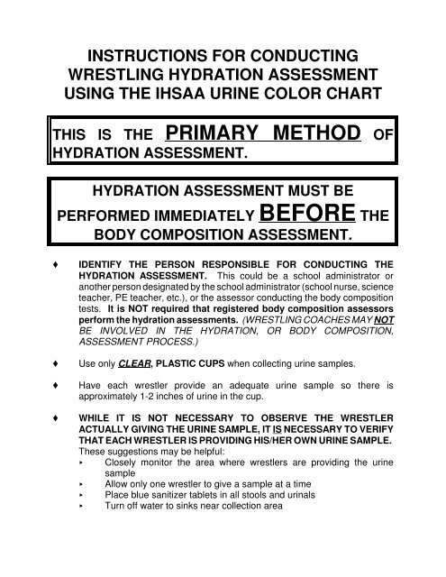 instructions for conducting wrestling hydration assessment using ...