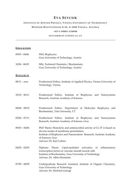 EVA SEVCSIK - IAP/TU Wien