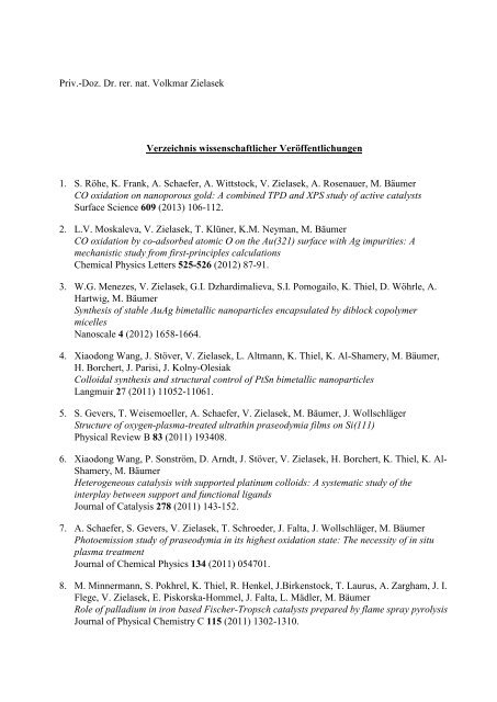 List of publications - IAPC - Uni Bremen
