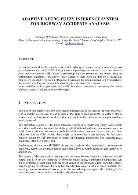 adaptive neuro fuzzy inference system for highway accidents analysis
