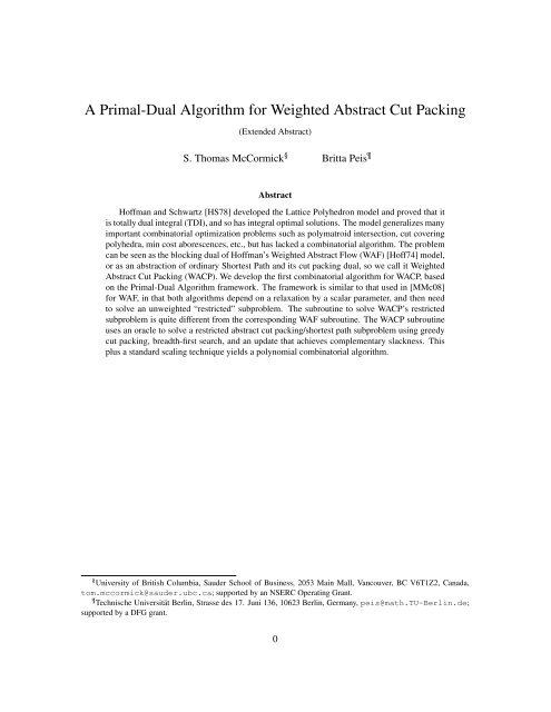 A Primal-Dual Algorithm for Weighted Abstract Cut Packing
