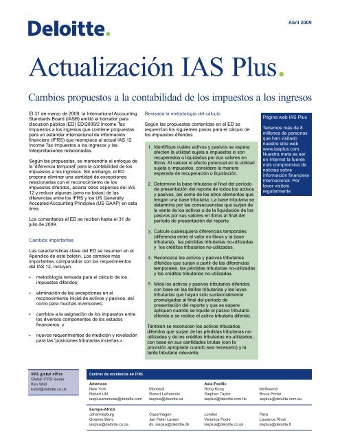 Impuestos Abril 2009 - IAS Plus