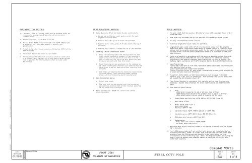 STEEL CCTV POLE 1 4 18111 of GENERAL NOTES