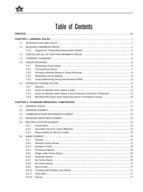 Table of Contents - IATA