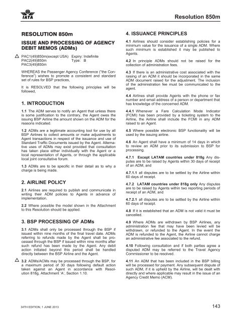 Resolution 850m - IATA