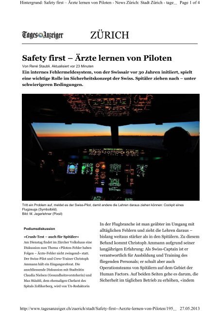Safety first - Swiss Aviation Training