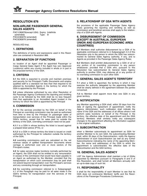 Passenger Agency Conference Resolutions Manual ... - IATA