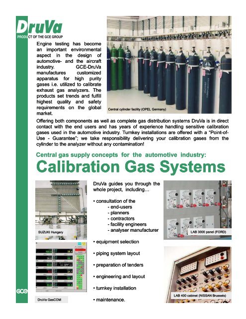 Calibration Gas Systems - GCE - Gas Control Equipment