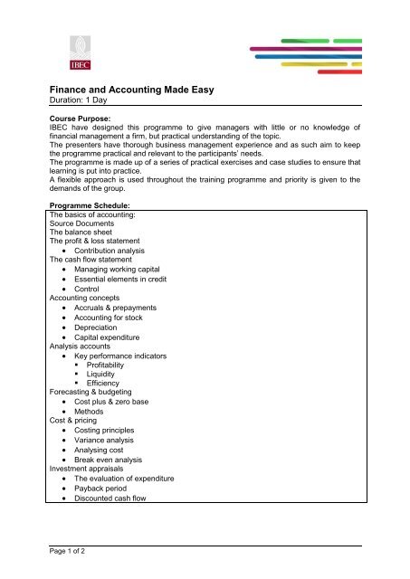 Finance and Accounting Made Easy Brochure.pdf - IBEC Training ...