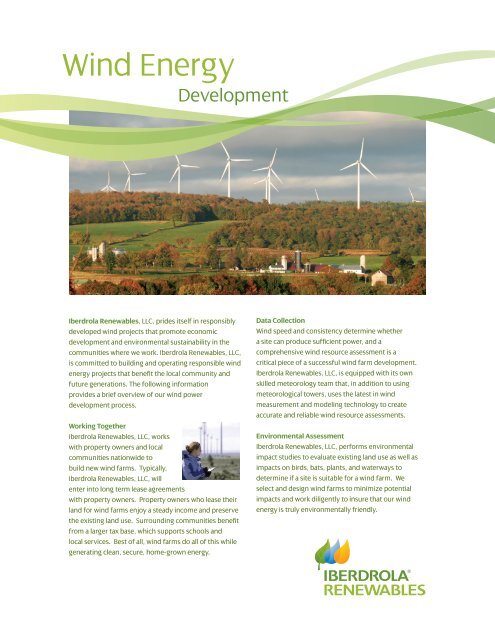 Wind Development Brochure - Iberdrola Renewables