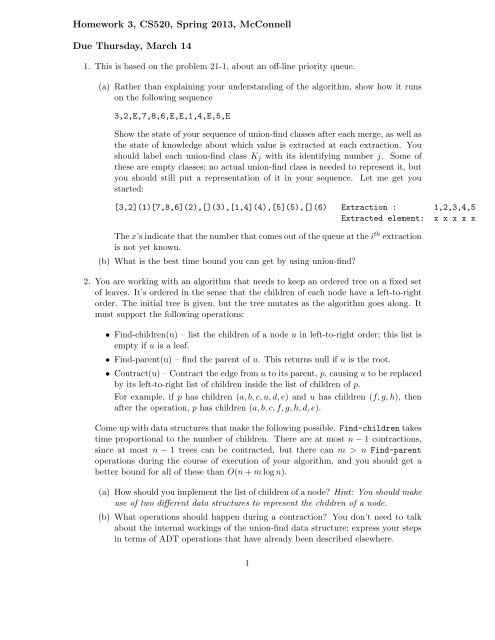 Homework 3, due 3/14