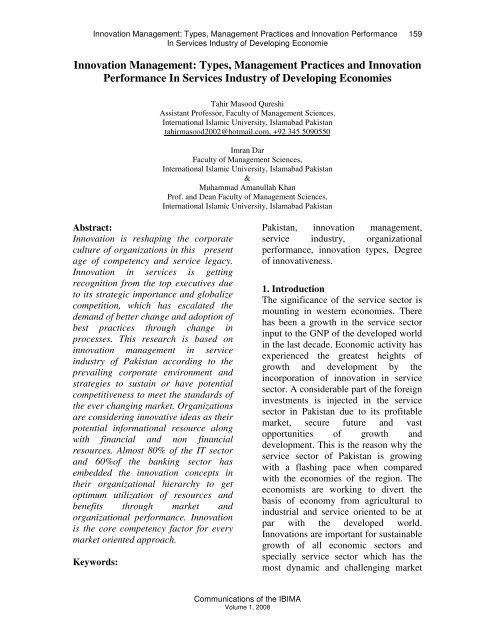 Innovation Management: Types, Management ... - IBIMA Publishing