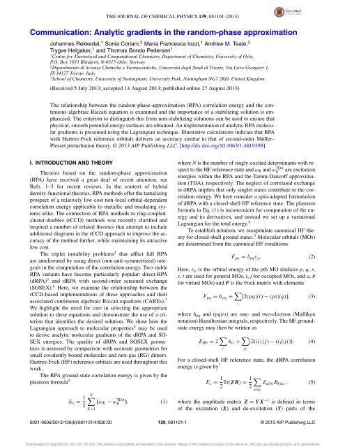 Analytic gradients in the random-phase approximation