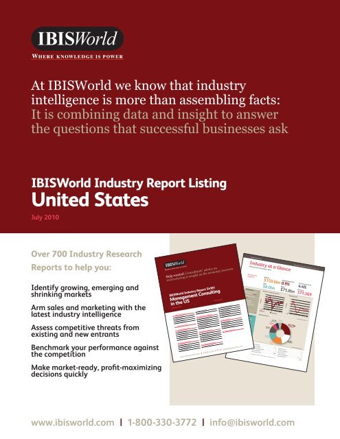 Industry Listing - IBISWorld
