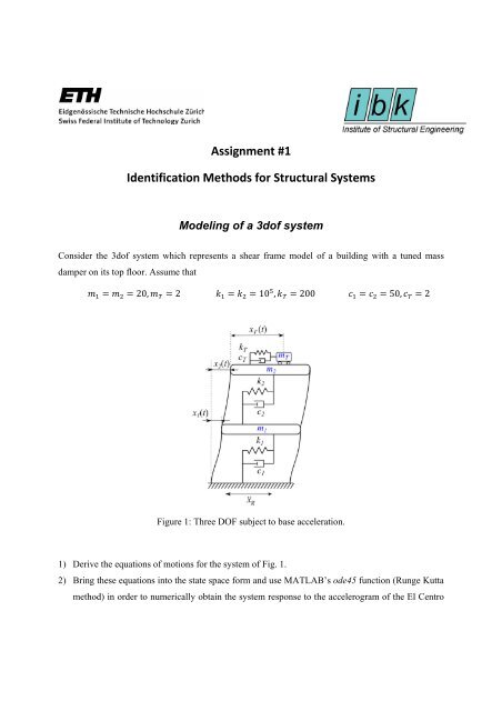 Assignment #1 Identification Methods for Structural Systems