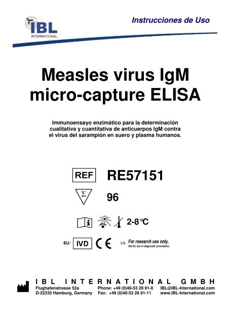 Measles virus IgM micro-capture ELISA - IBL international