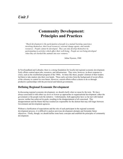 Community Development: Principles and Practices - Innovation ...