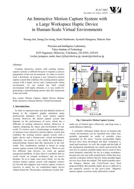 An Interactive Motion Capture System with a Large ... - ICAT