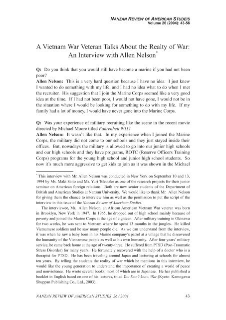 A Vietnam War Veteran Talks About the Realty of War: An Interview ...