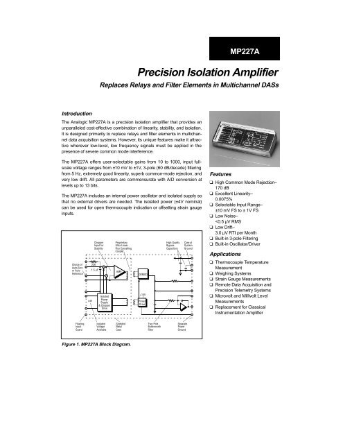 Precision Isolation Amplifier