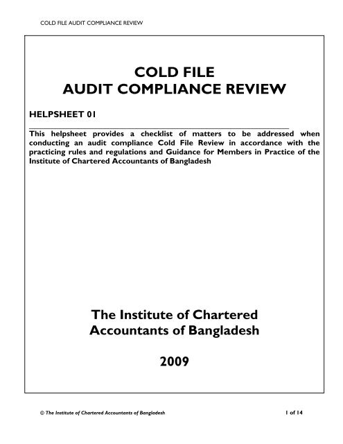 Cold File ACR Checklist.pdf - ICAB