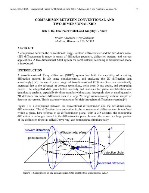 comparison between conventional and two-dimensional xrd - ICDD comparison between conventional and two-dimensional xrd - ICDD