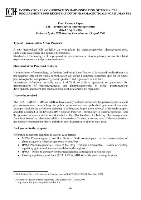Concept Paper - ICH