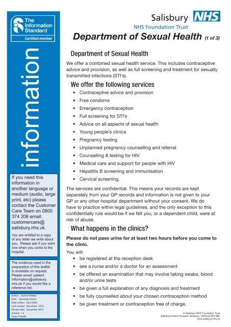 Department of Sexual Health - ICID - Salisbury NHS Foundation Trust