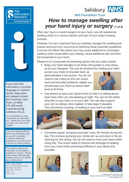 How to manage swelling after your hand injury or surgery (1 of 3)